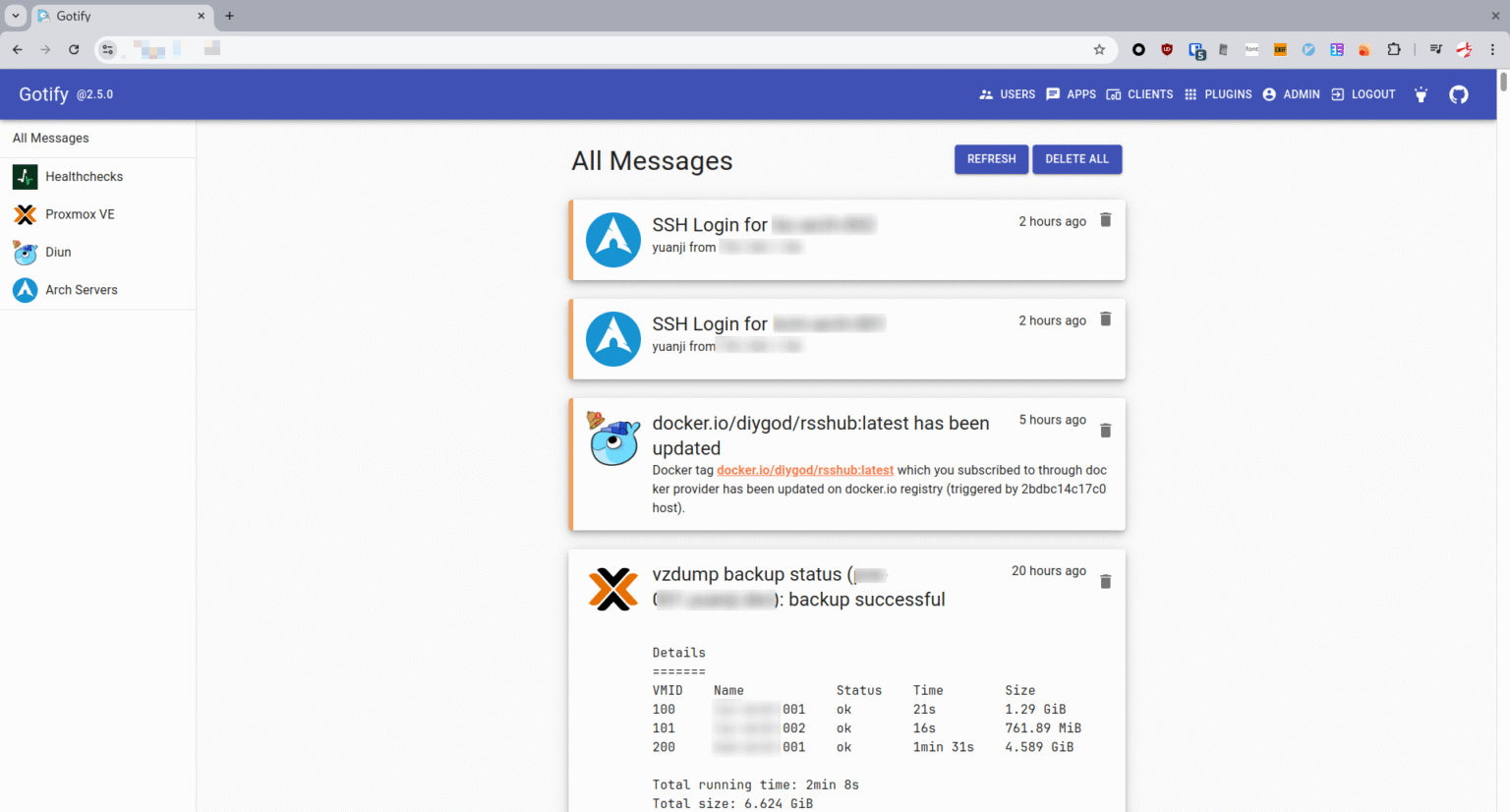 Gotify 介绍和使用指南 | 元吉的博客